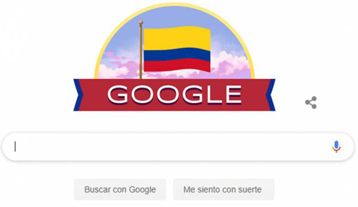 Google también celebra la Independencia de Colombia